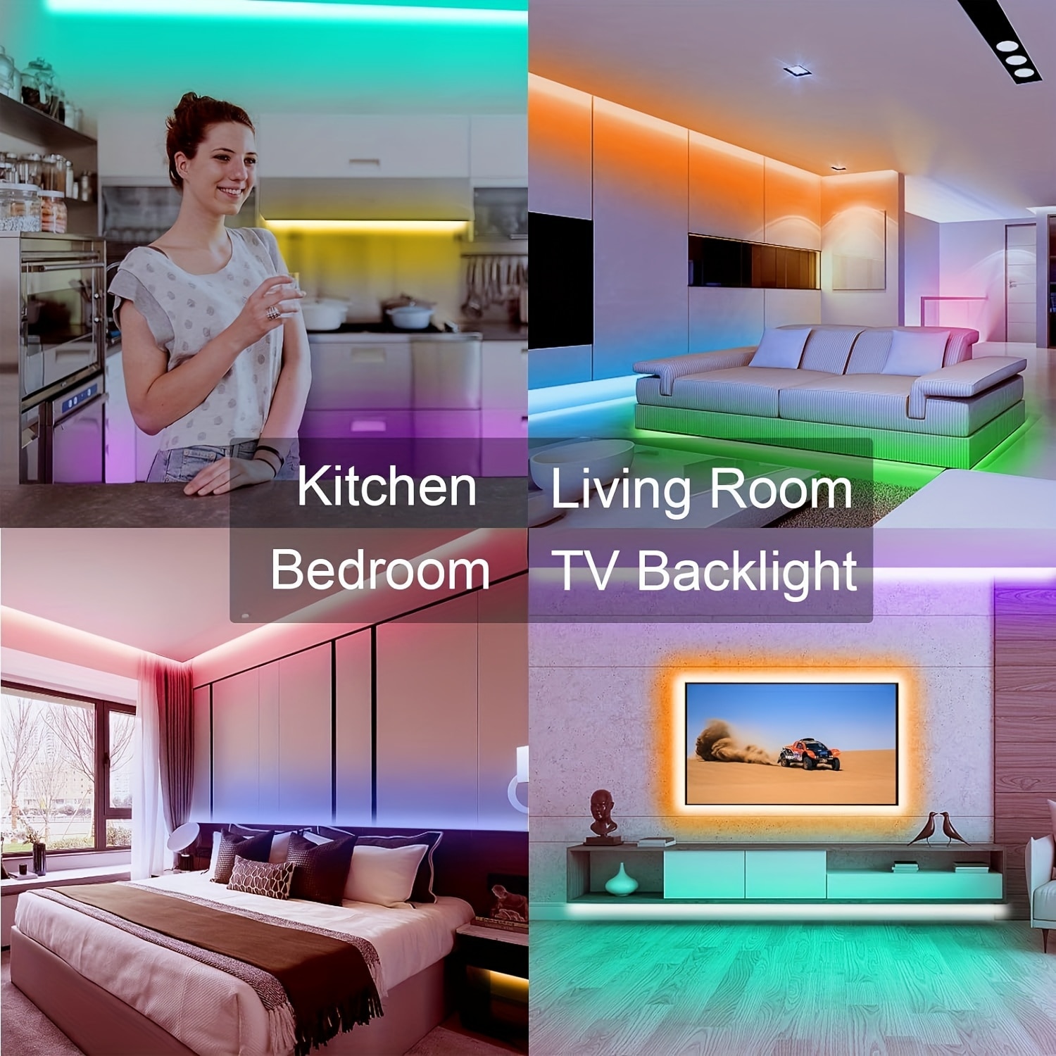 Kit de banda LED RGB, lumini colorate, lumini LED pentru dormitor, 10 m ...