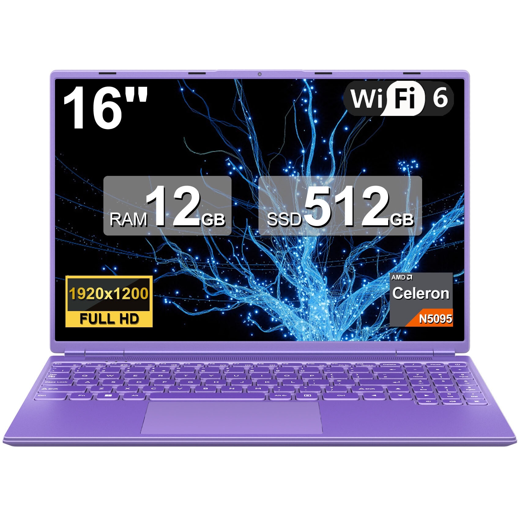 NOTODD N600 Laptop 16 hüvelykes Celeron N5095 akár 2.9Ghz-ig, Win 11 laptop 5G WiFi-vel 12+512GB ...