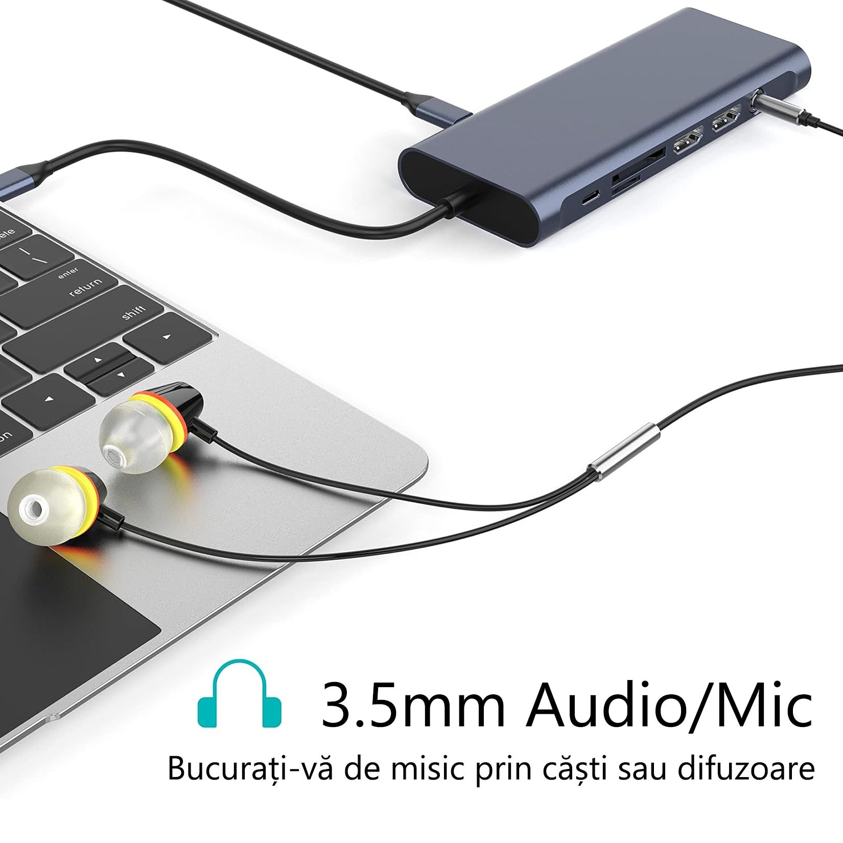 Docking Station USB Type-C 13 in 1, JFYU, 1x USB-C Data Port, 1x TypeC ...