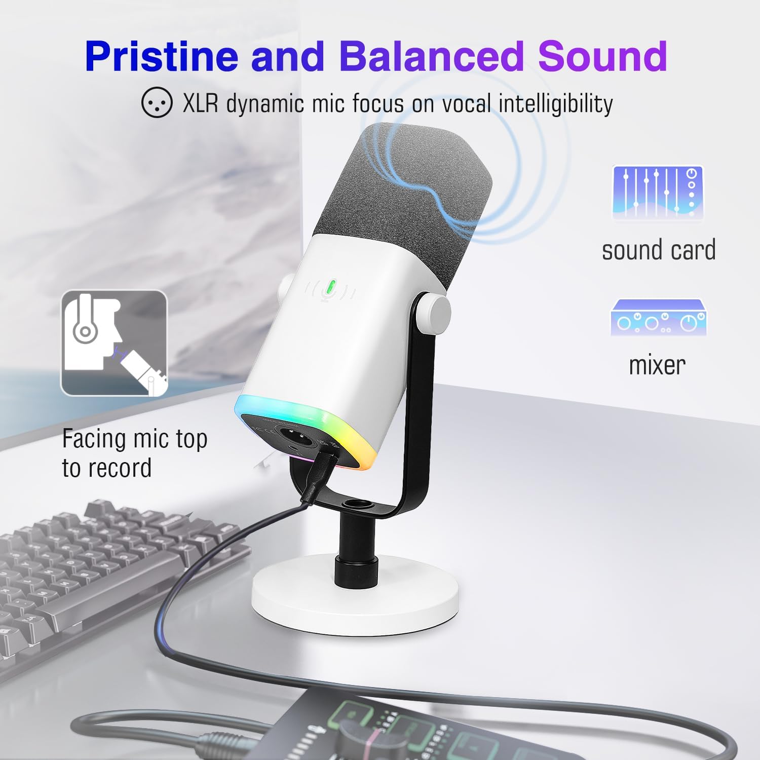 Microfon Profesional FIFINE AM8W, Conectivitate USB, Suport XLR ...