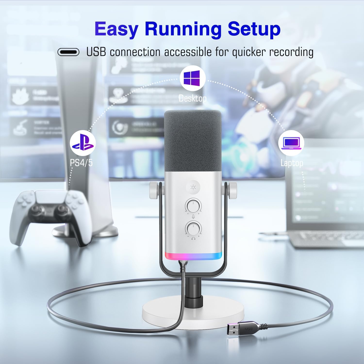 Microfon Profesional FIFINE AM8W, Conectivitate USB, Suport XLR ...