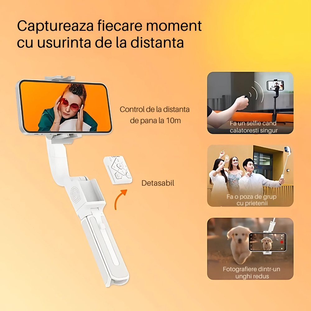 Stabilizator Gimbal pentru Smartphone Er-Tech® iSteady Q – Selfie Stick ...