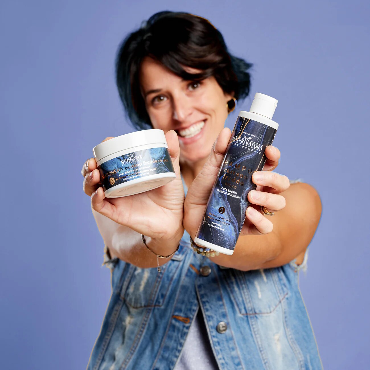 Set 2 produse de par 450ml nuantatoare cool brown, Maternatura, eco-bio ...