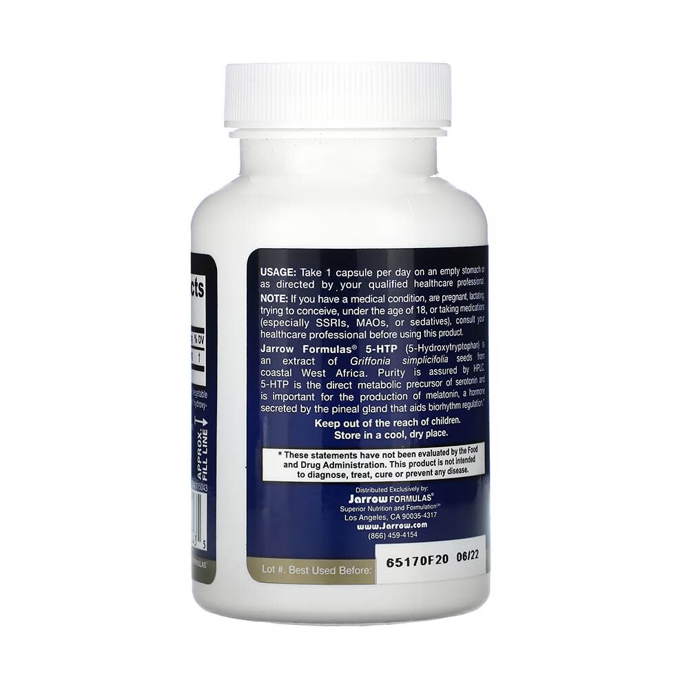 5-HTP (Sinteza Serotoninei) 100 mg, Jarrow Formulas, 60 capsule - eMAG.ro