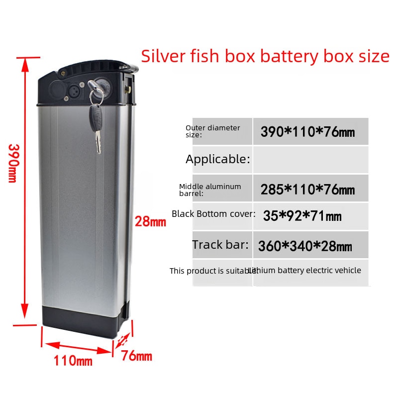 Elektromos kerékpár akkumulátor doboz, 36V/48V, Sea Hawk, Silver Fish ...