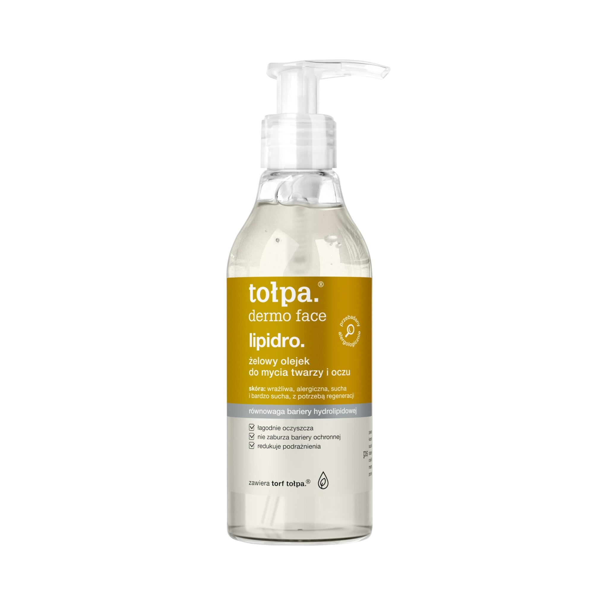 Tolpa Dermo Face гел за почистване на лице и очи, 195 ml, хидролипиден ...