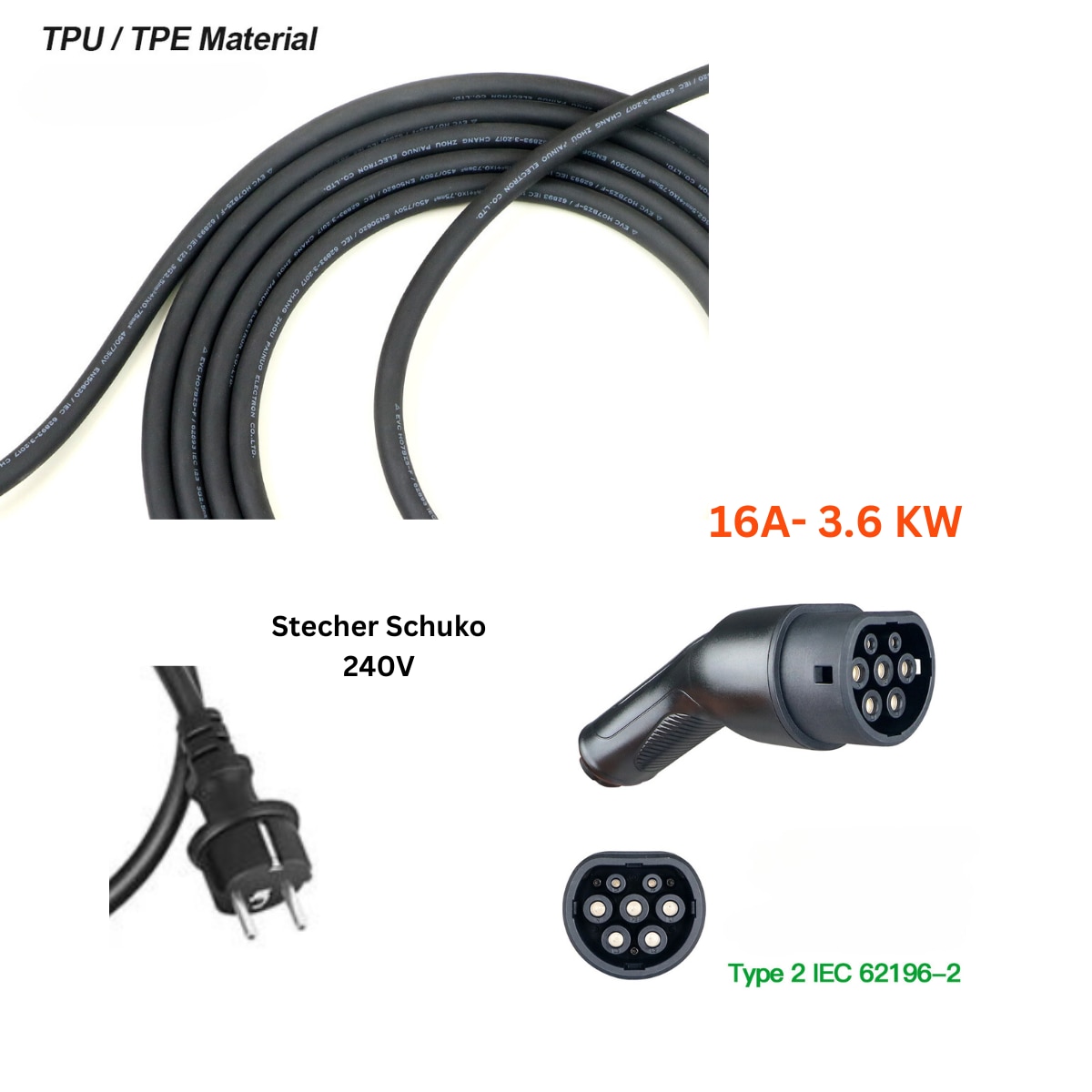Statie portabila SMART de incarcare masini electrice, Type 2, 3.6kW ...