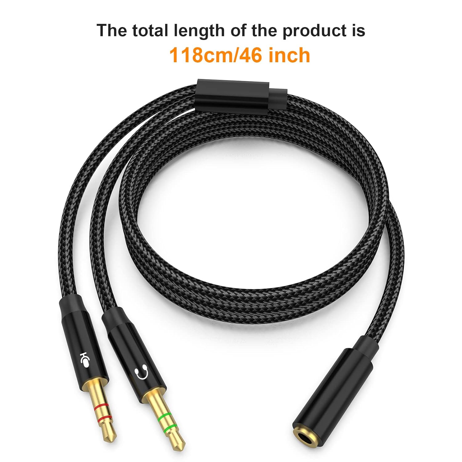 Cablu audio jack rca auxiliar, Splitter pentru casti si microfon, jack ...