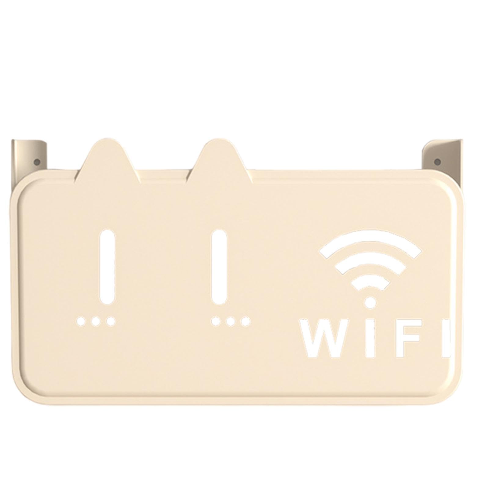 Cutie de depozitare pentru router WiFi, bej, PVC, montare pe perete ...