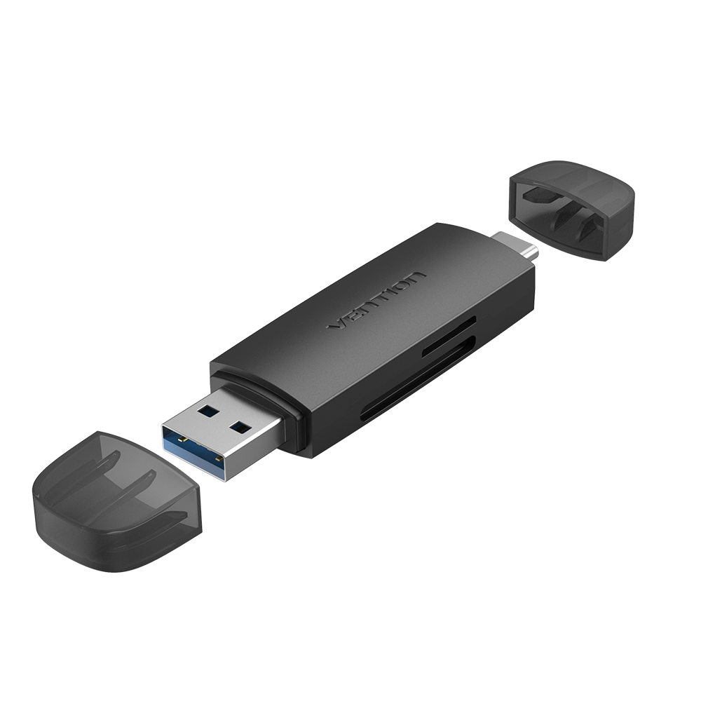 Cititor de carduri, VENTION, USB/USB-C, SD/TF, Negru - eMAG.ro