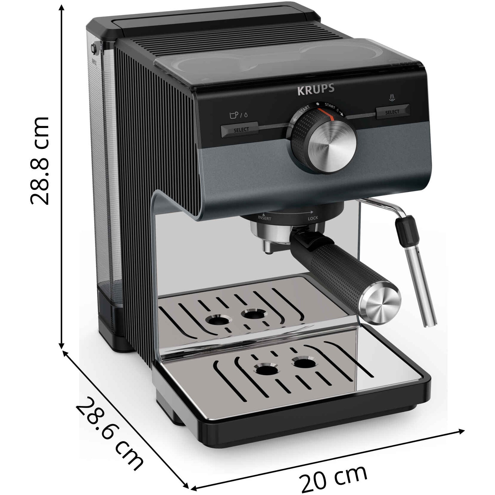 Espressor manual Krups Authentic+ C80 XP384G10, 15 bari, rezervor apa ...