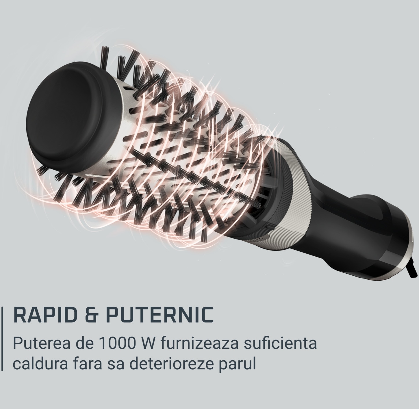 Perie rotativa cu aer cald Rowenta Brush Activ UB9530F0, 1000W, 2 ...