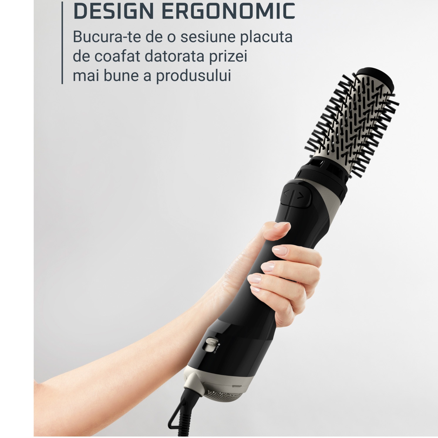 Perie rotativa cu aer cald Rowenta Brush Activ UB9530F0, 1000W, 2 ...