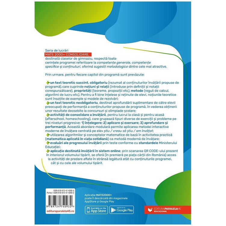 Mate consolidare. Cls. VII. Partea I. 2024-2025, Negrila - eMAG.ro