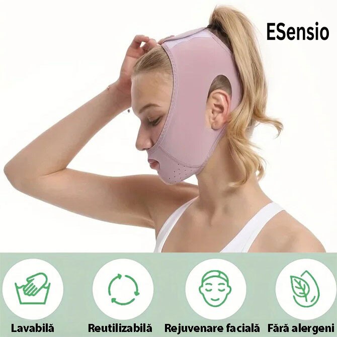 Masca lifting facial ESensio V-Line FL02 reutilizabila, conturare fata ...