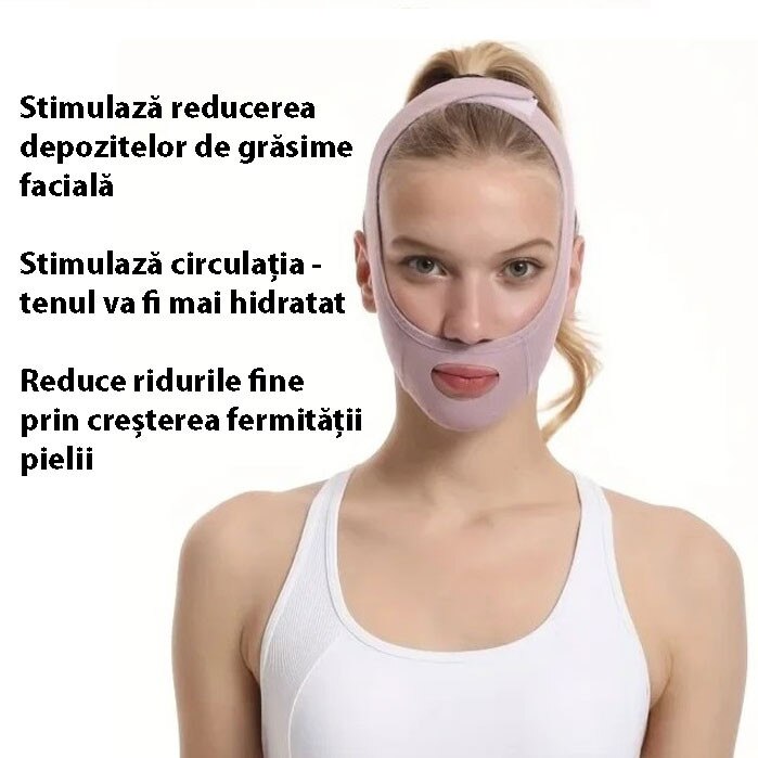 Masca lifting facial ESensio V-Line FL02 reutilizabila, conturare fata ...