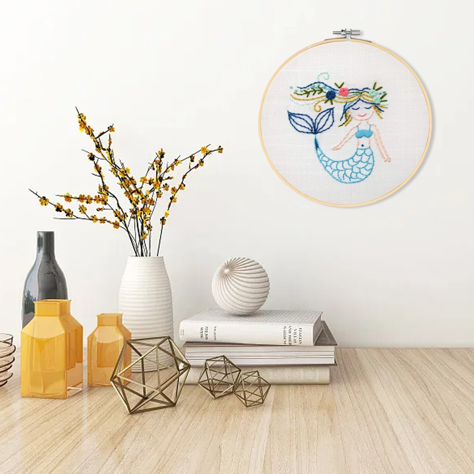 Set broderie incrucisata pentru incepatori, model sirena, 15 cm, 7 ...