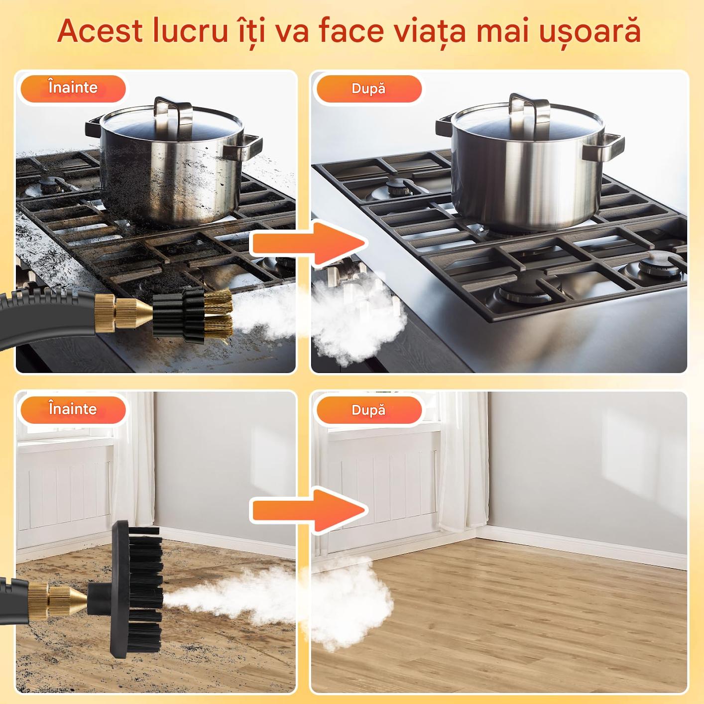 Aparat de curatat cu abur, 2500W, 3Bar, rezervor 1000 ml, incalzire 10S ...