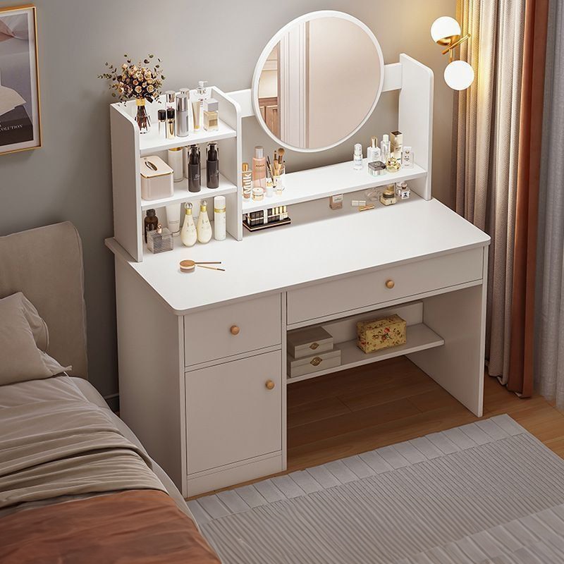 Masa de toaleta cu oglinda cu sertare alb make-up glamour scandinav 100 ...