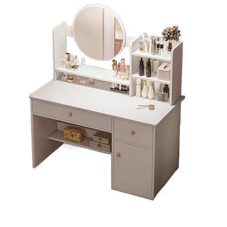 Masa de toaleta cu oglinda cu sertare alb make-up glamour scandinav 100 ...
