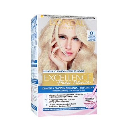 Vopsea de par L'Oreal Paris Excellence Creme 01 Super Jasny blond ...