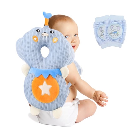 Perna de protectie pentru cap si spate HNSMART, set cu genunchiere ...