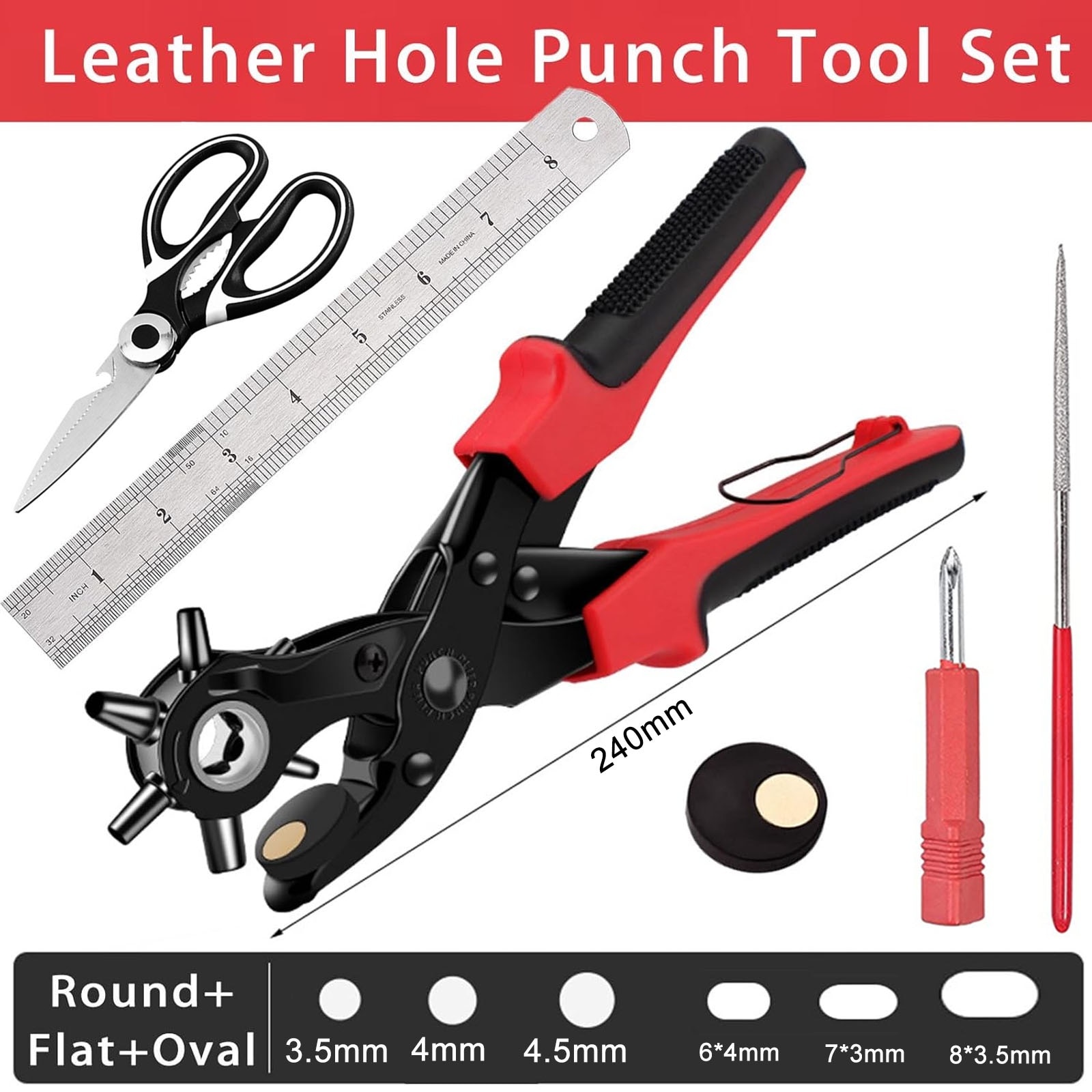 Set cleste preducea si accesorii pentru perforare curele, Hggzeg, 6 ...