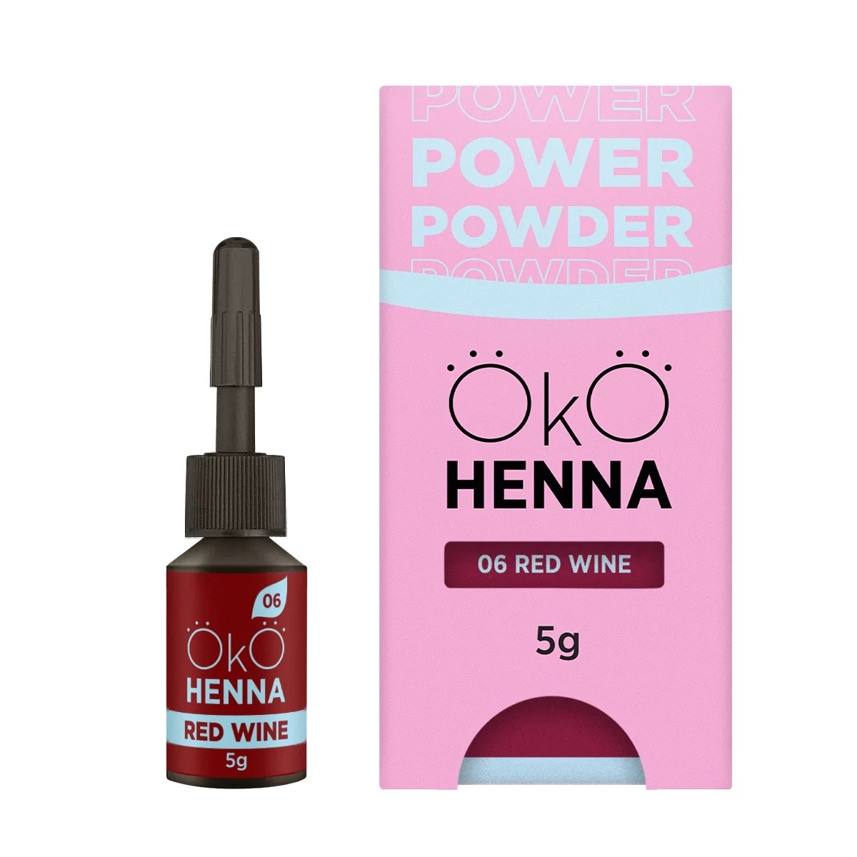 Szemöldök Henna, OKO, Power Powder, 5g, vörösboros árnyalat - eMAG.hu