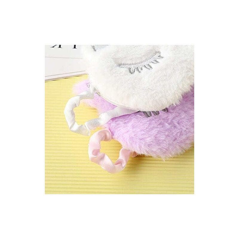 Masca de somn unicorn, Enforose, material pufos, violet, set de ...