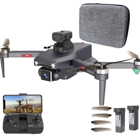 Drona le-idea cu motor fara perii si 2 camere 4K, drona cu evitarea ...