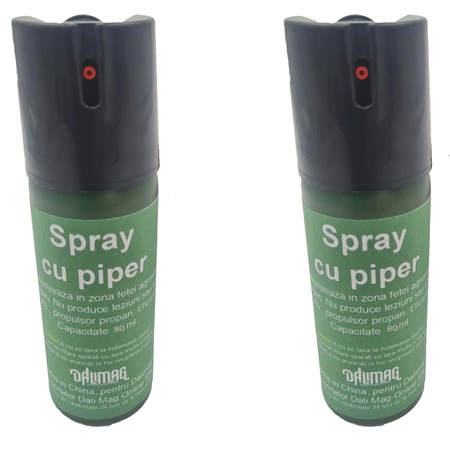 Set 2 bucati Spray Piper Paralizant, Lacrimogen, Iritant, Verde, 80 ml, Dalimag - eMAG.ro