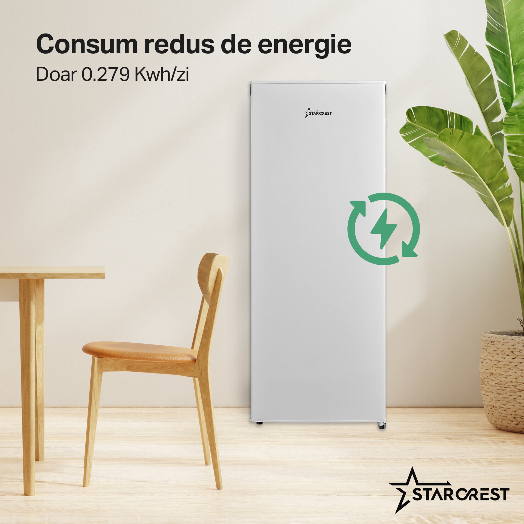 Frigider - Racitor cu o usa STARCREST SFL-230WHE, 230 l, Clasa E ...