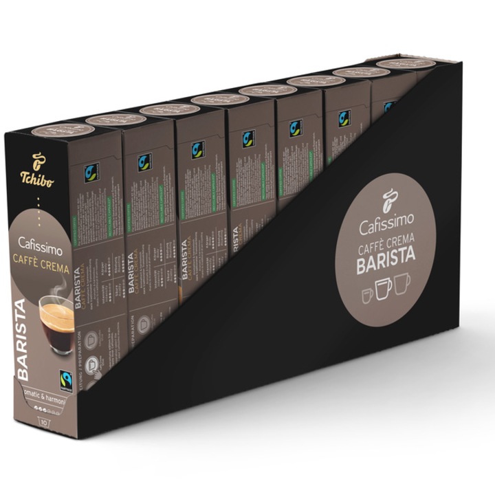 Set 8 x Cafea capsule Tchibo Cafissimo Barista Caffe Crema, 80 capsule ...