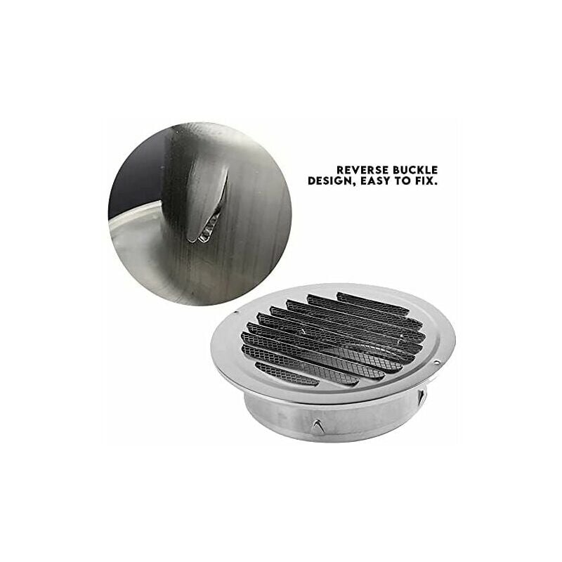Grilaj de Ventilatie Rotund din Otel Inoxidabil, 180mm, cu Capac si ...