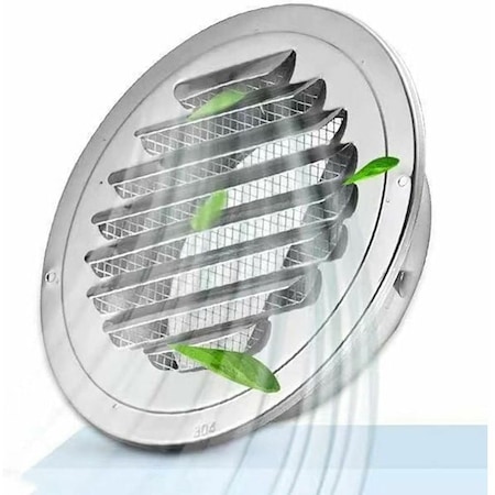 Grilaj de Ventilatie Rotund din Otel Inoxidabil, 180mm, cu Capac si ...