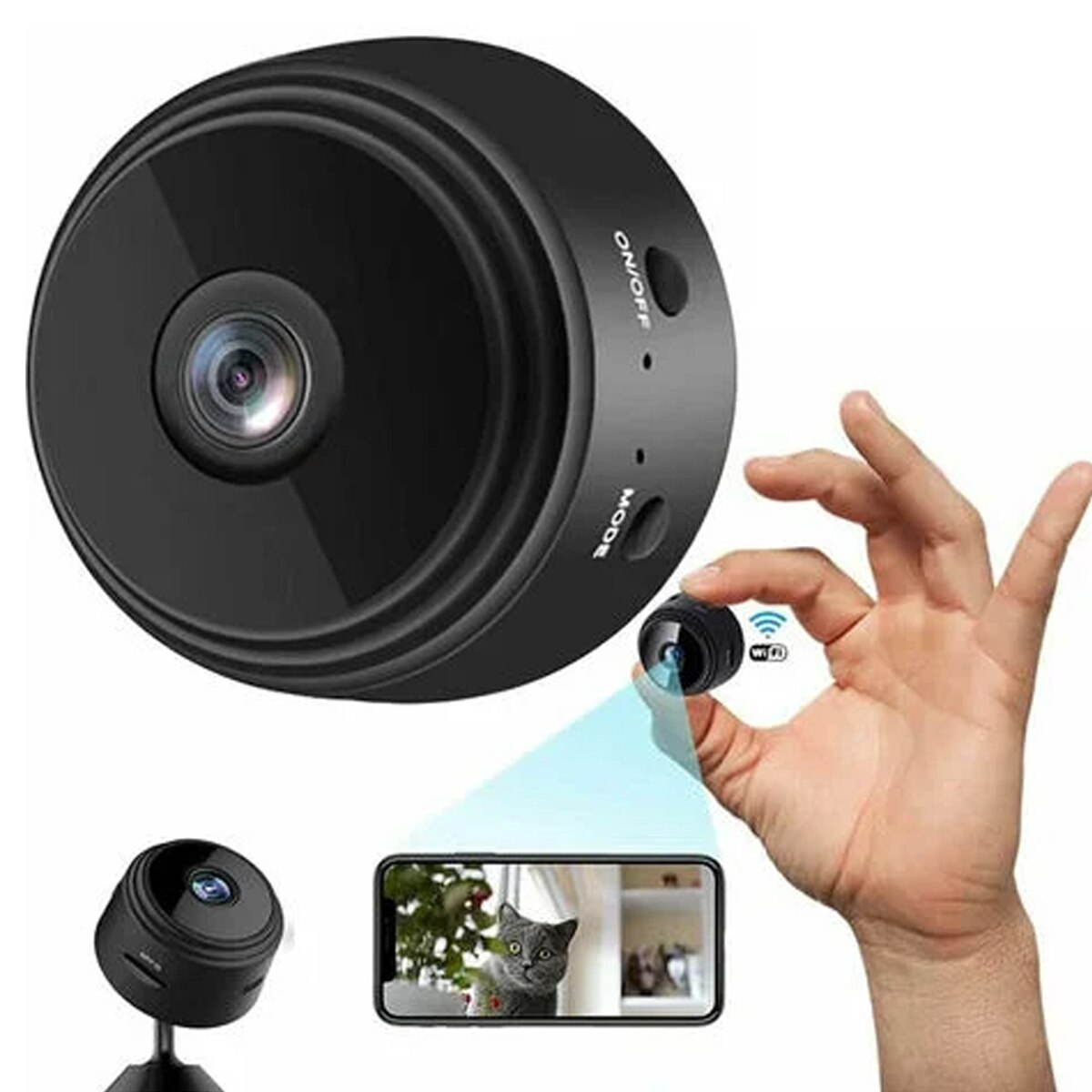 Camera spion mini, 1080P, WiFi, detectie miscare, viziune nocturna ...