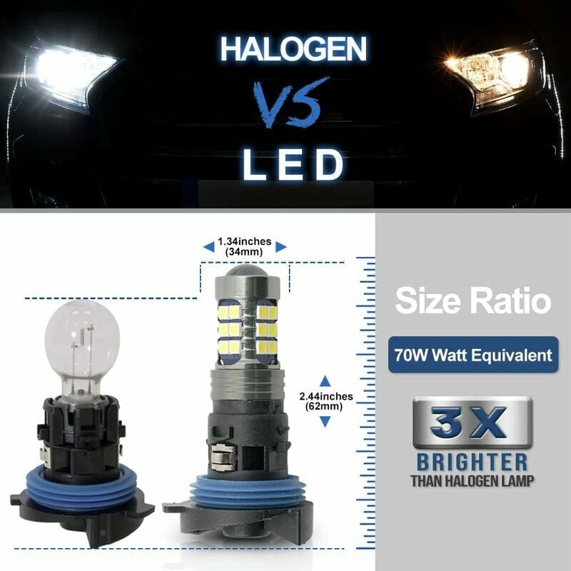 Комплект 2 LED крушки HP24W за Peugeot 3008 5008, Citroen C5, 6500K ...