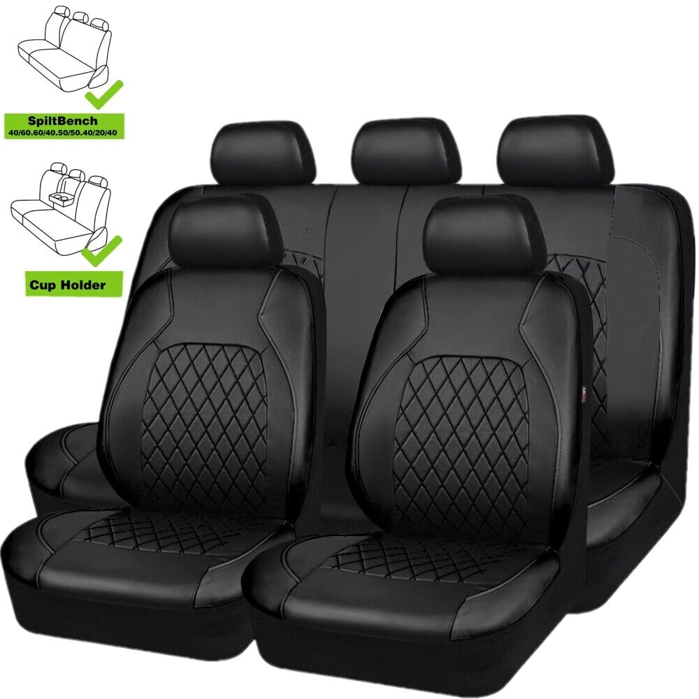Husa auto Mmgoqqt din piele, set complet pentru 5 locuri, rezistent la ...