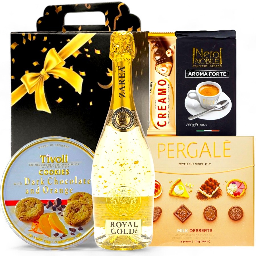 Cadou Elegant, CADOURI RAFINATE, model Royal Gold Selection, cu Vin ...