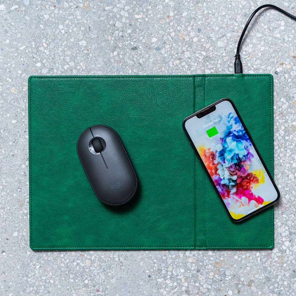 Mousepad cu incarcare, piele PU, verde, Unika - eMAG.ro