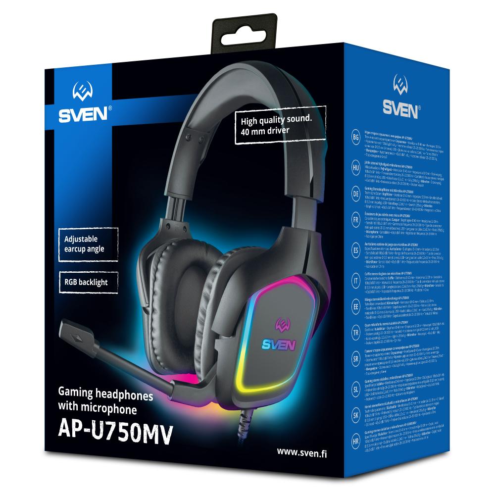 Sven Gaming Headphones With Microphone AP-U750MV Black SV-020781 - eMAG.ro