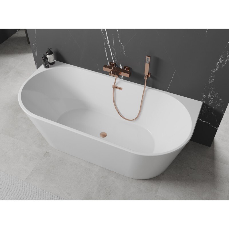 Mexen Oval cada freestanding, de perete 140 x 75 cm, alb, evacuare din ...