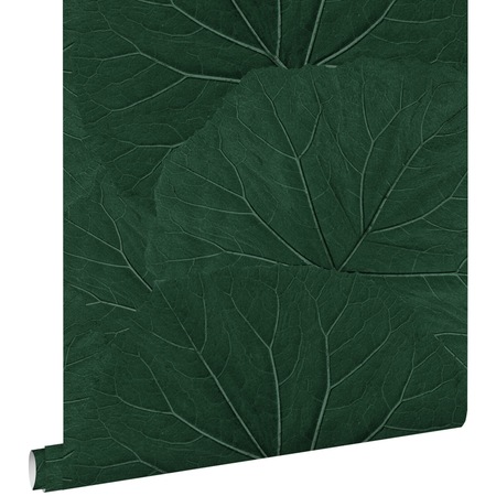 Tapet cu frunze mari, ESTAhome, Fibre sintetice, Verde smarald, 0.53 x ...