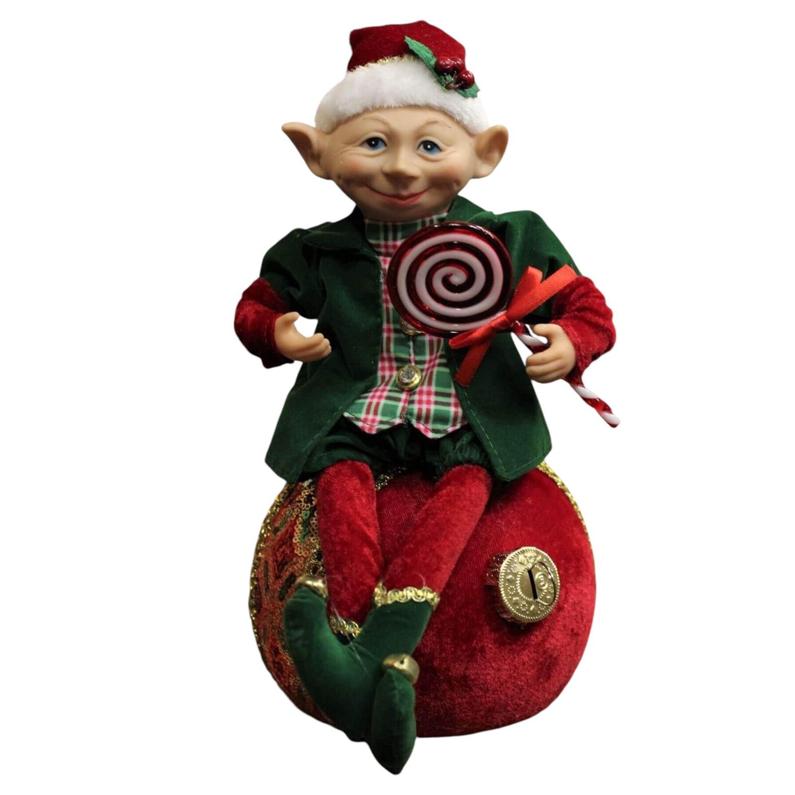 Figurina Elf pe glob, textil cu fata de portelan, 16x8.5x34 cm - eMAG.ro