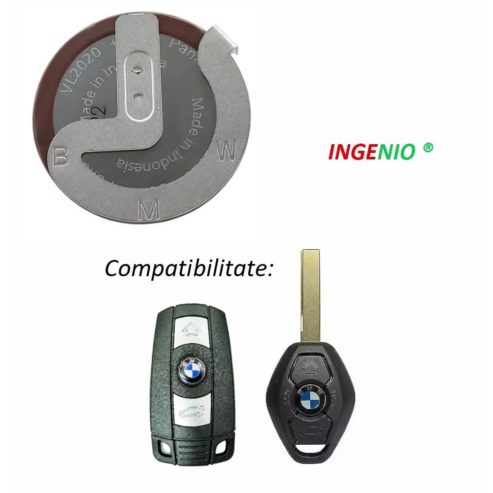 Acumulator Baterie VL2020, INGENIO, Cheie BMW E46 E60 E90 E92 E39 E85 ...