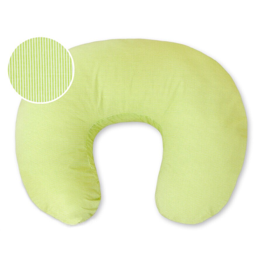 Perna de alaptare Bobono, 60x47cm, material certificat, verde cu dungi ...