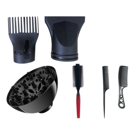 Set de accesorii pentru uscator de par, 5 piese, difuzor, duza ...