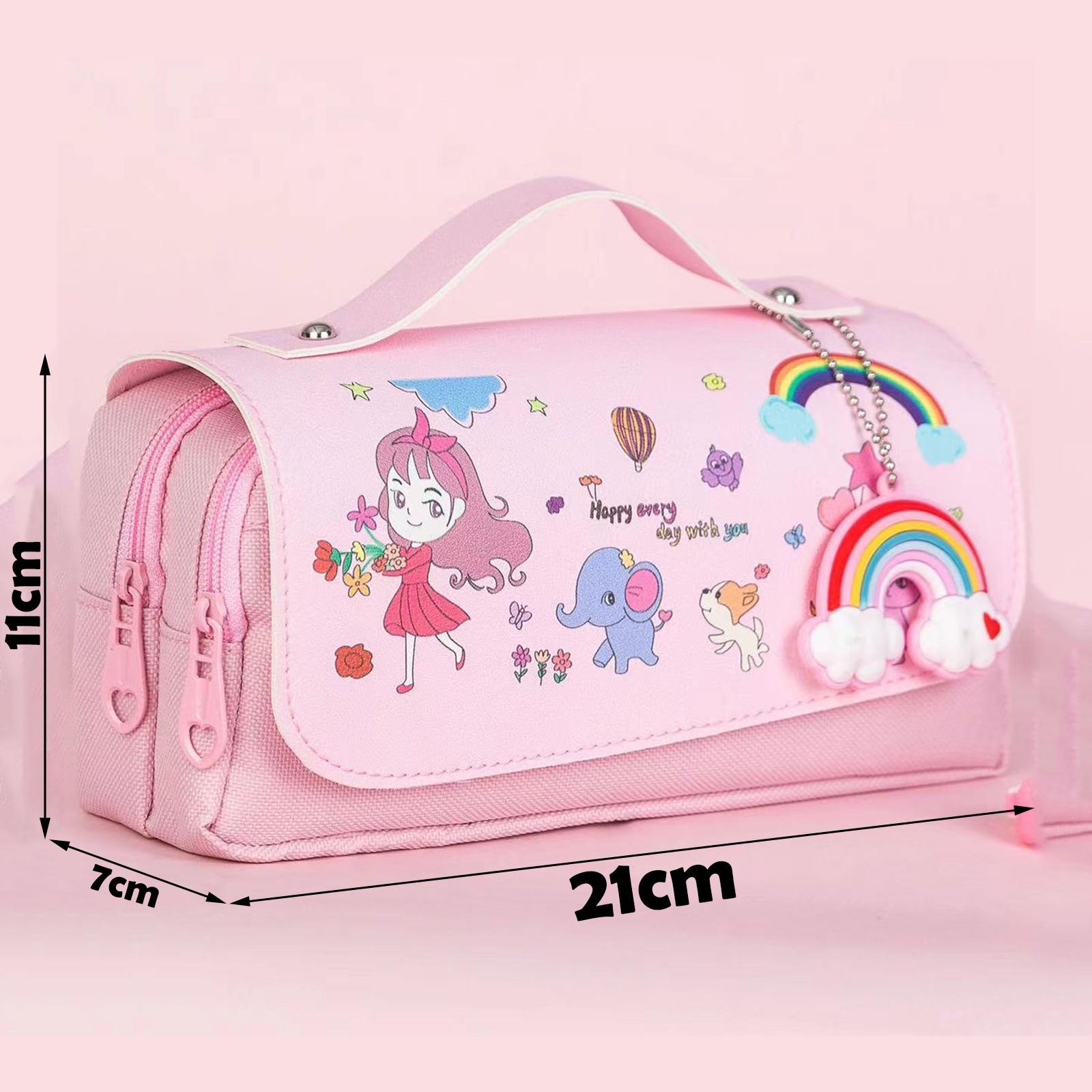 Penar pentru fete, Axroad Mall, 3 compartiment, Design cartoon, Penar ...