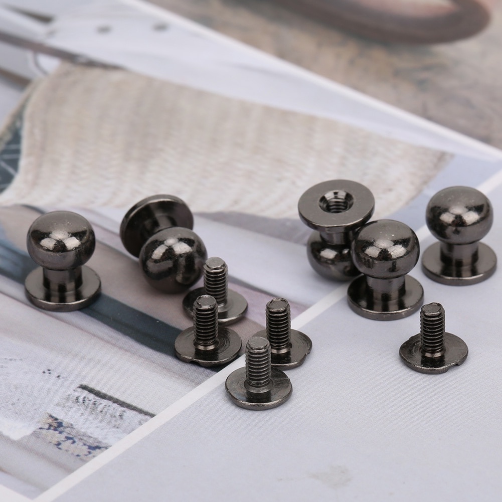 Set 20PCS cu cuie din aliaj de zinc, cap rotund, 9x8mm, culoare gun ...