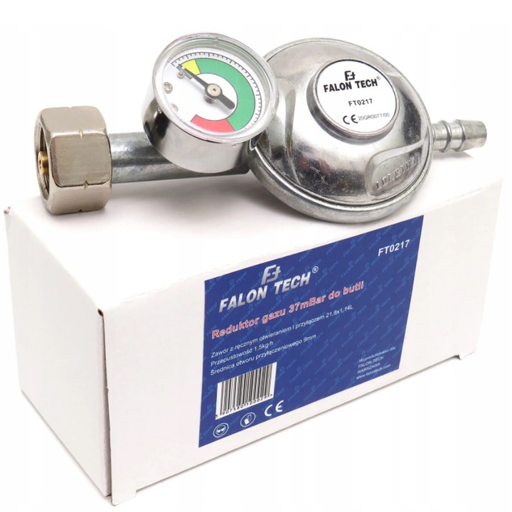 Reductor gaz 11kg cu manometru, Falon-Tech, presiune 1-16bar, 8mm - eMAG.ro